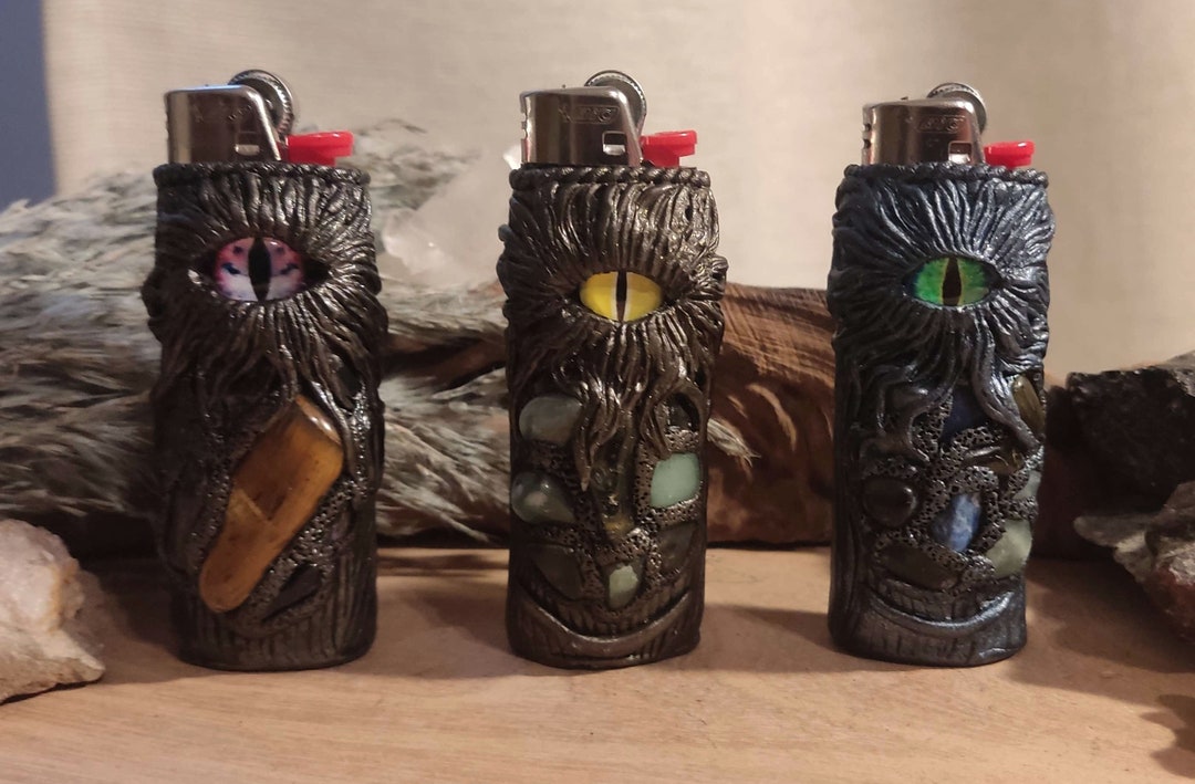 Dragon Eye Bic Lighter With Healing Stones - Etsy