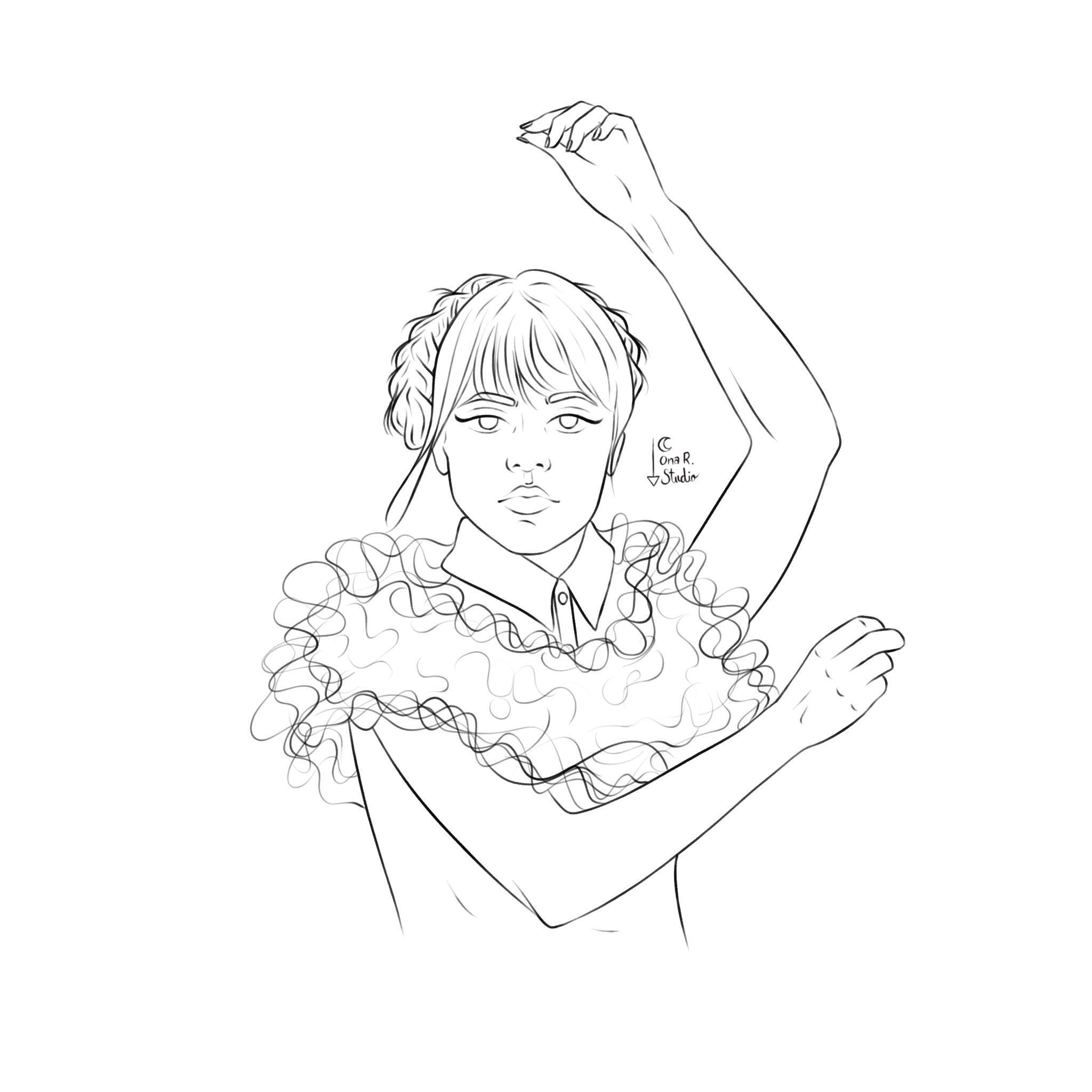 Coloring Page "wednesday Addams" - Etsy