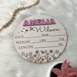 Newborn Birth Stat Sign Baby Stats Plaque Announcement Sign - Etsy