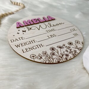 Newborn Birth Stat Sign Baby Stats Plaque Announcement Sign - Etsy