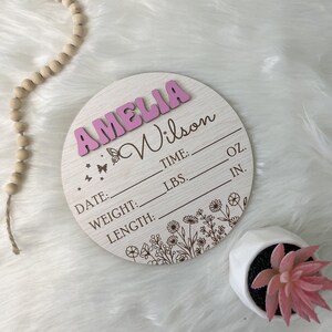 Newborn Birth Stat Sign Baby Stats Plaque Announcement Sign - Etsy