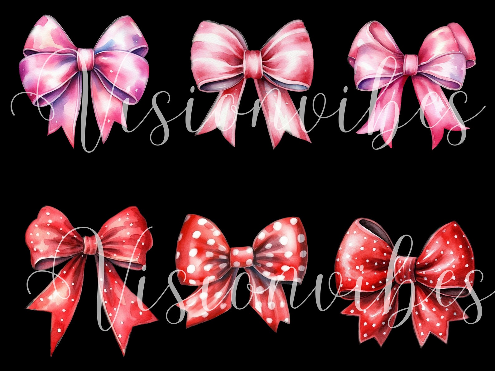 Ribbon Bow Clipart Bundle Watercolor Ribbon Bow Watercolor Png ...