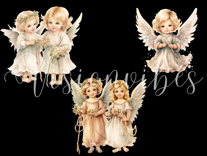 Watercolor Angels Clipart Bundle Christian Clipart Christmas Angels ...