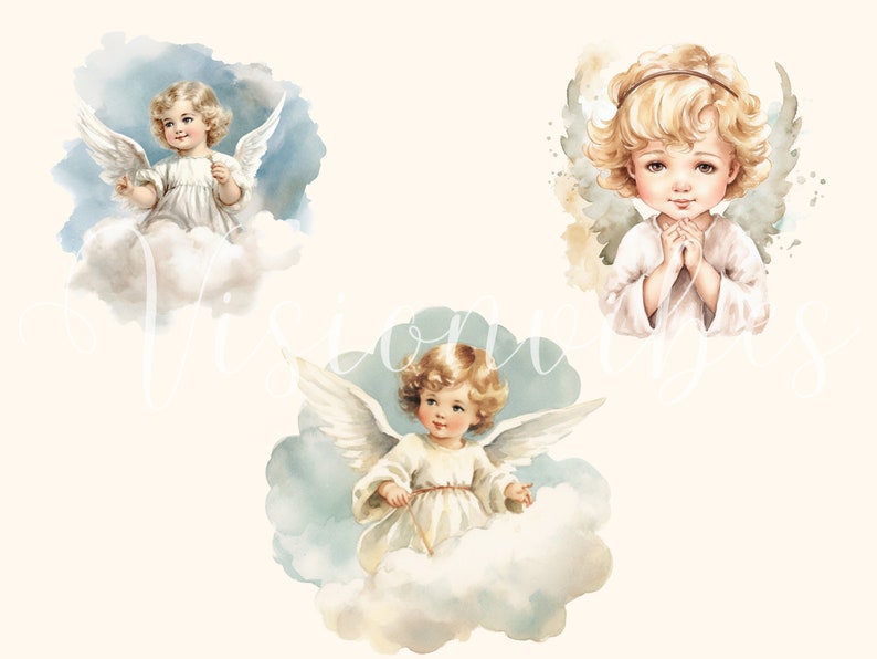 Watercolor Angels Clipart Bundle Christian Clipart Christmas Angels ...