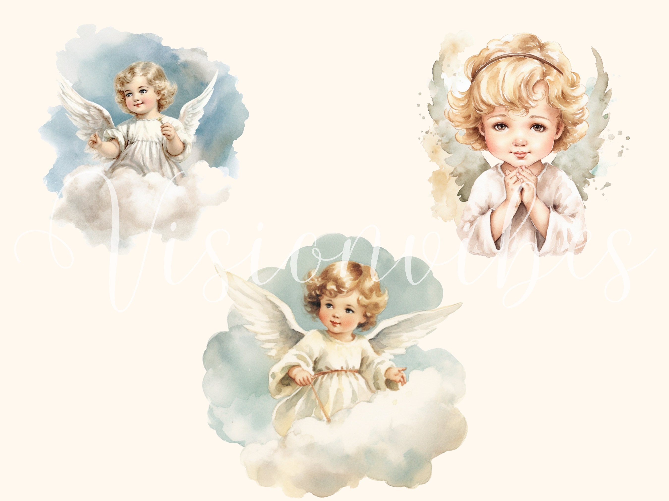 Watercolor Angels Clipart Bundle Christian Clipart Christmas Angels ...
