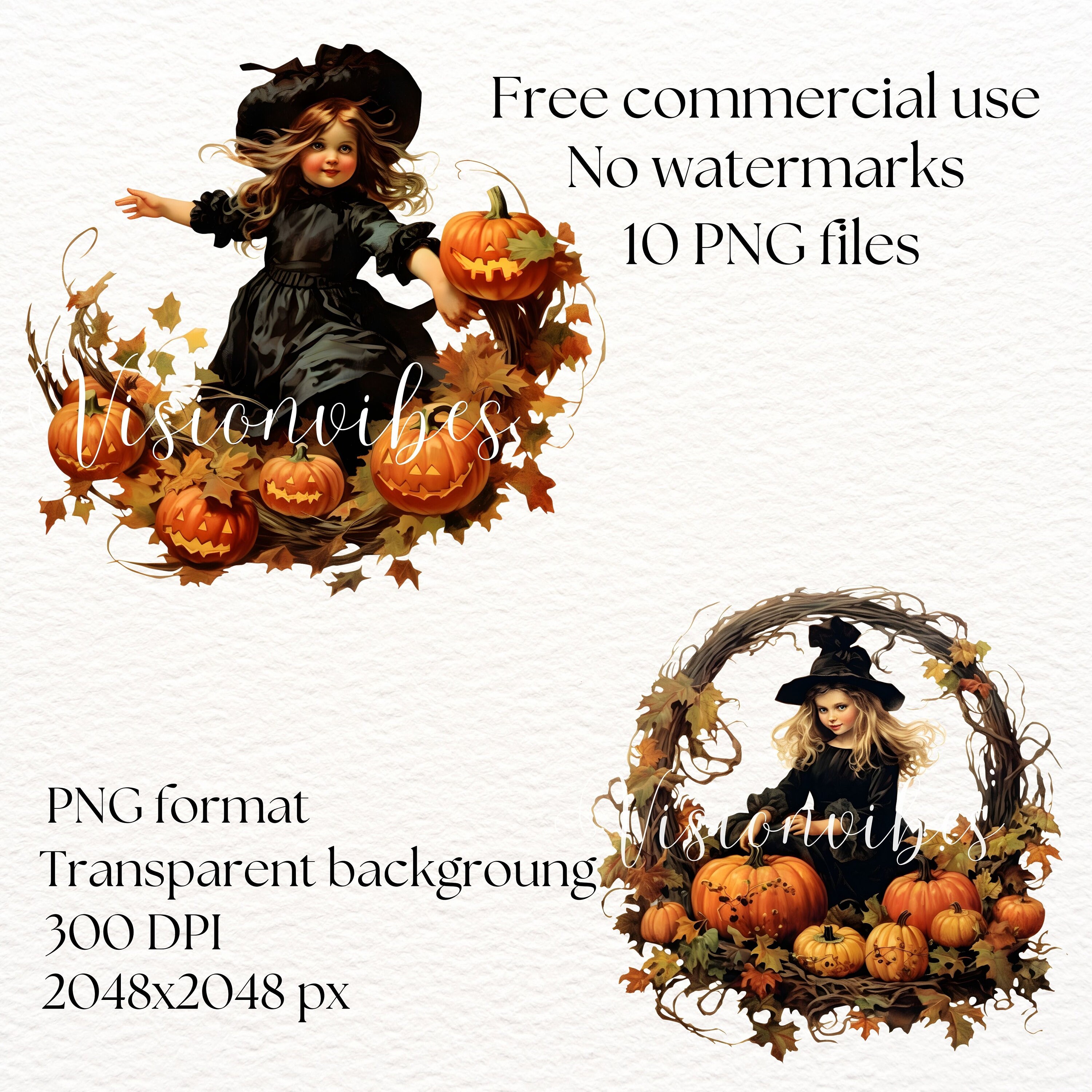 Little Witch Halloween Clipart Little Girl in Witch Costume - Etsy