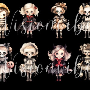 Spooky Girls Clipart Bundle Halloween Clipart Cute Girls Halloween ...