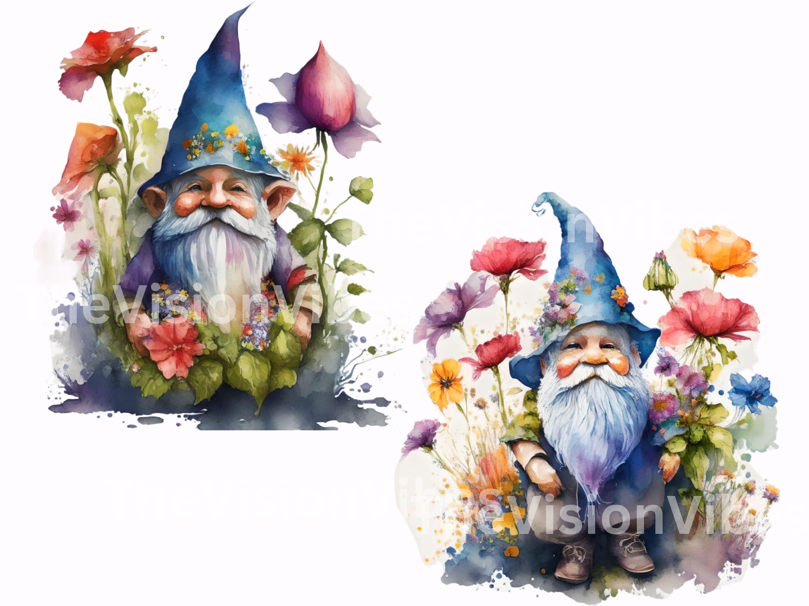 Gnome Clipart Bundle Watercolor Gnomes Clipart Gnomes Png - Etsy
