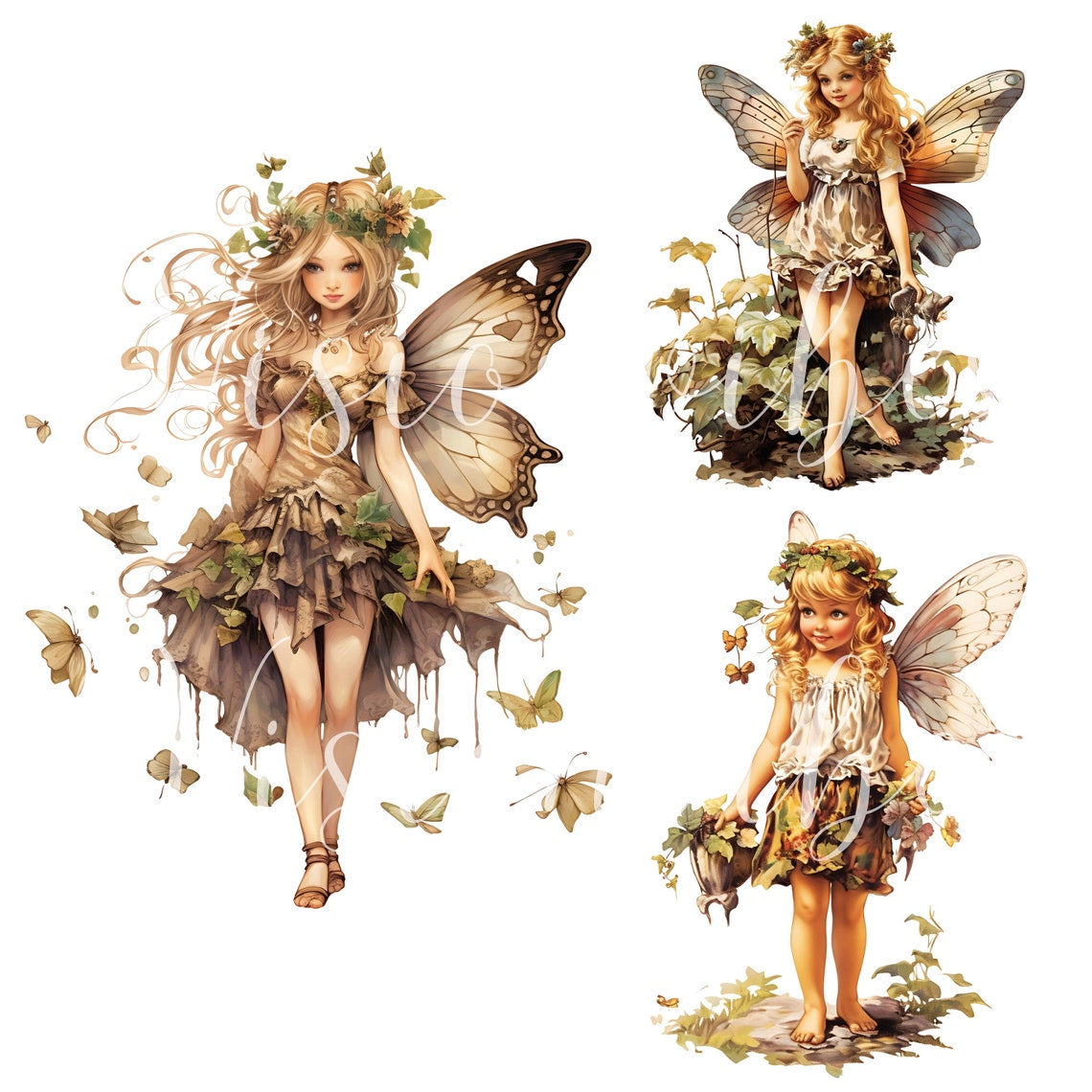 Forest Fairy Clipart Watercolor Clipart Bundle Garden Fairy Magic ...