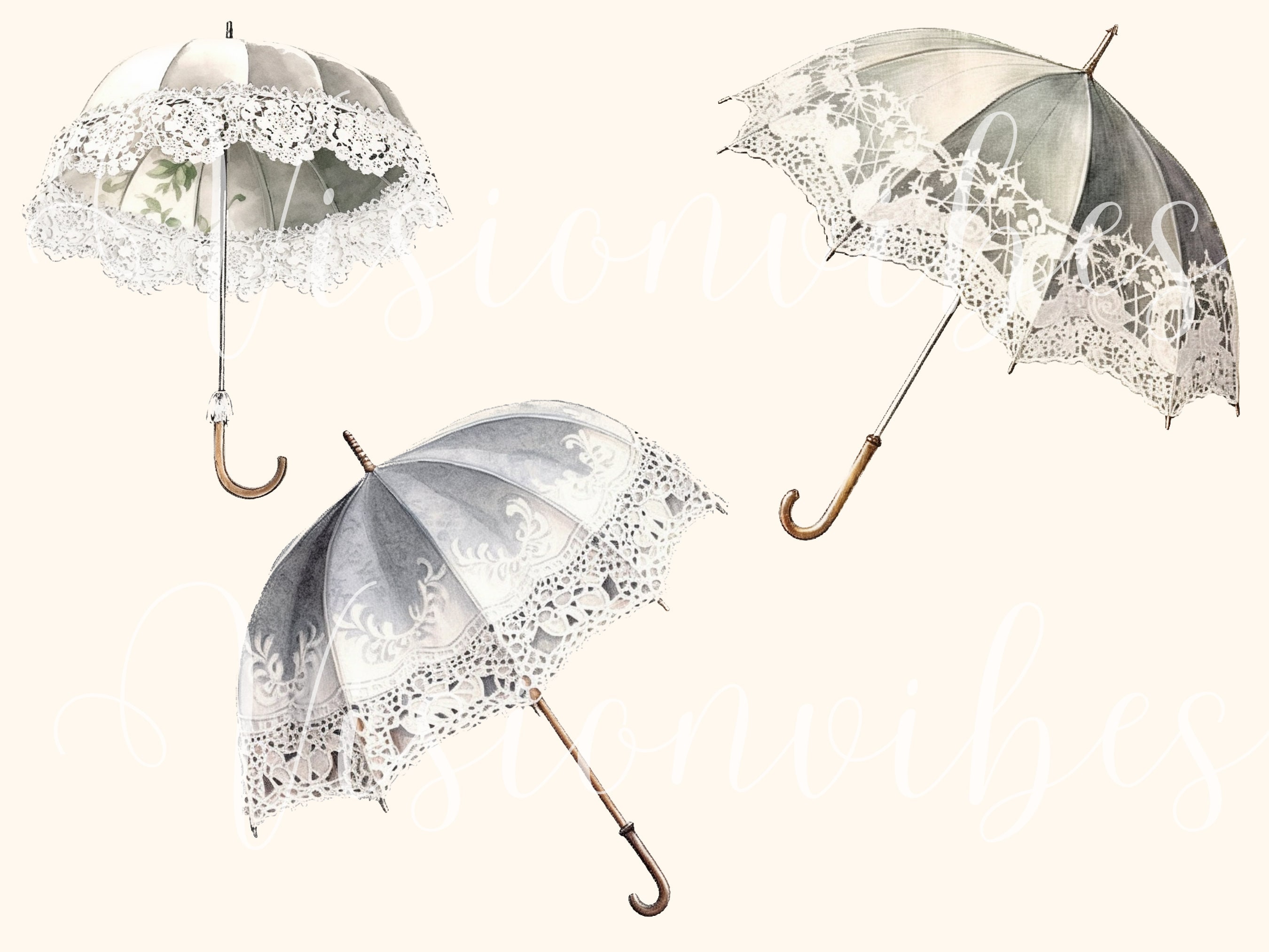 Vintage Umbrella Clipart Bundle Umbrella Clip Art Travel Clipart ...