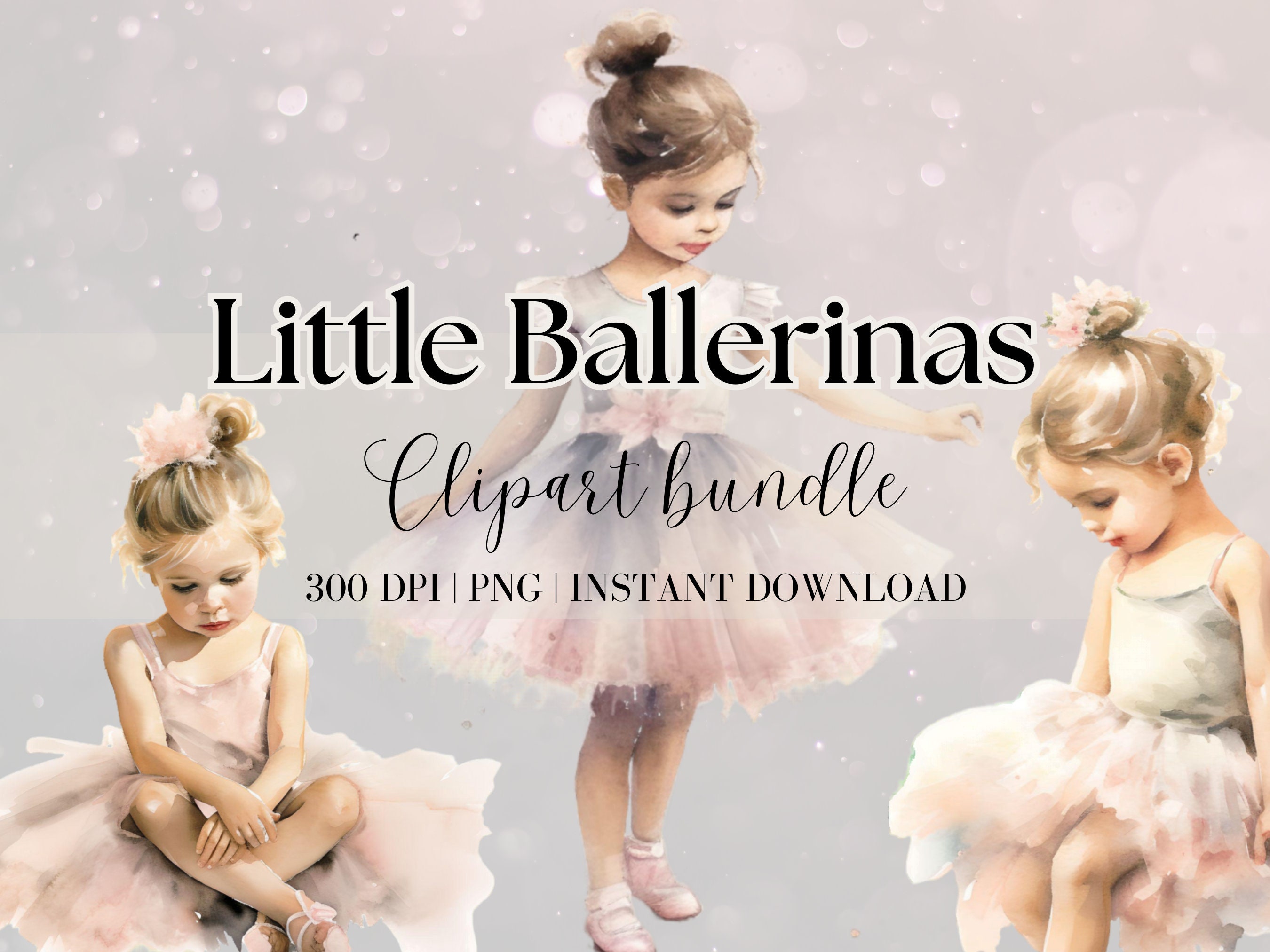 Ballerina Clipart Bundle Watercolor Ballerina Digital Image Little ...