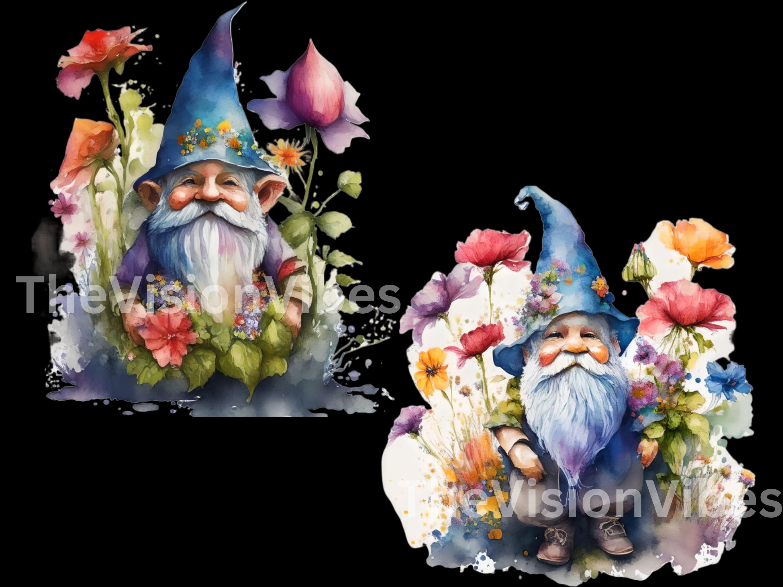 Gnome Clipart Bundle Watercolor Gnomes Clipart Gnomes Png - Etsy