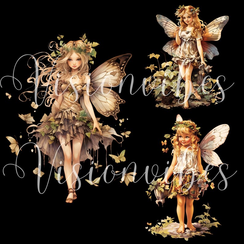 Forest Fairy Clipart Watercolor Clipart Bundle Garden Fairy Magic ...