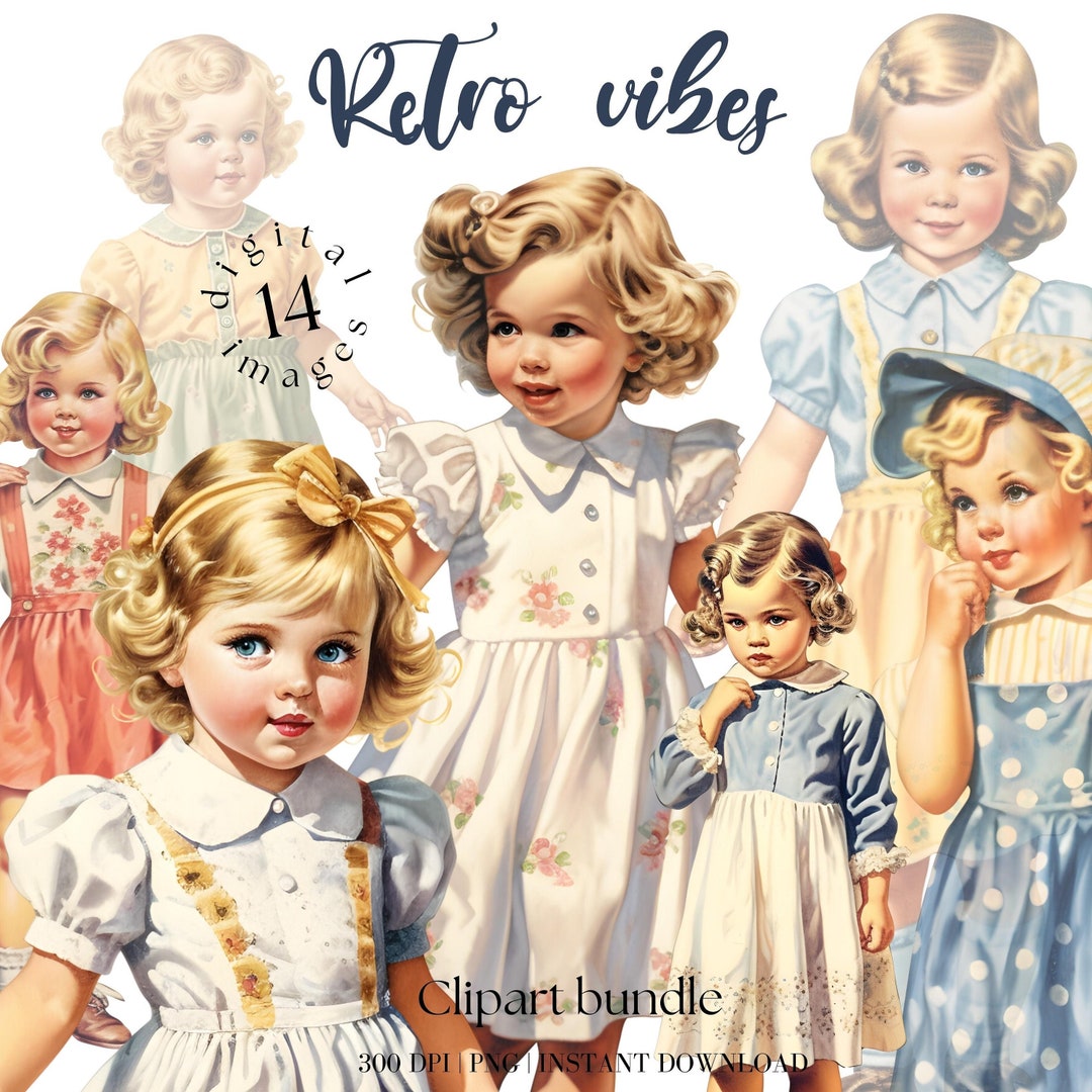 Watercolor Girl Clipart Bundle Vintage Girl Digital Image Junk Journal ...