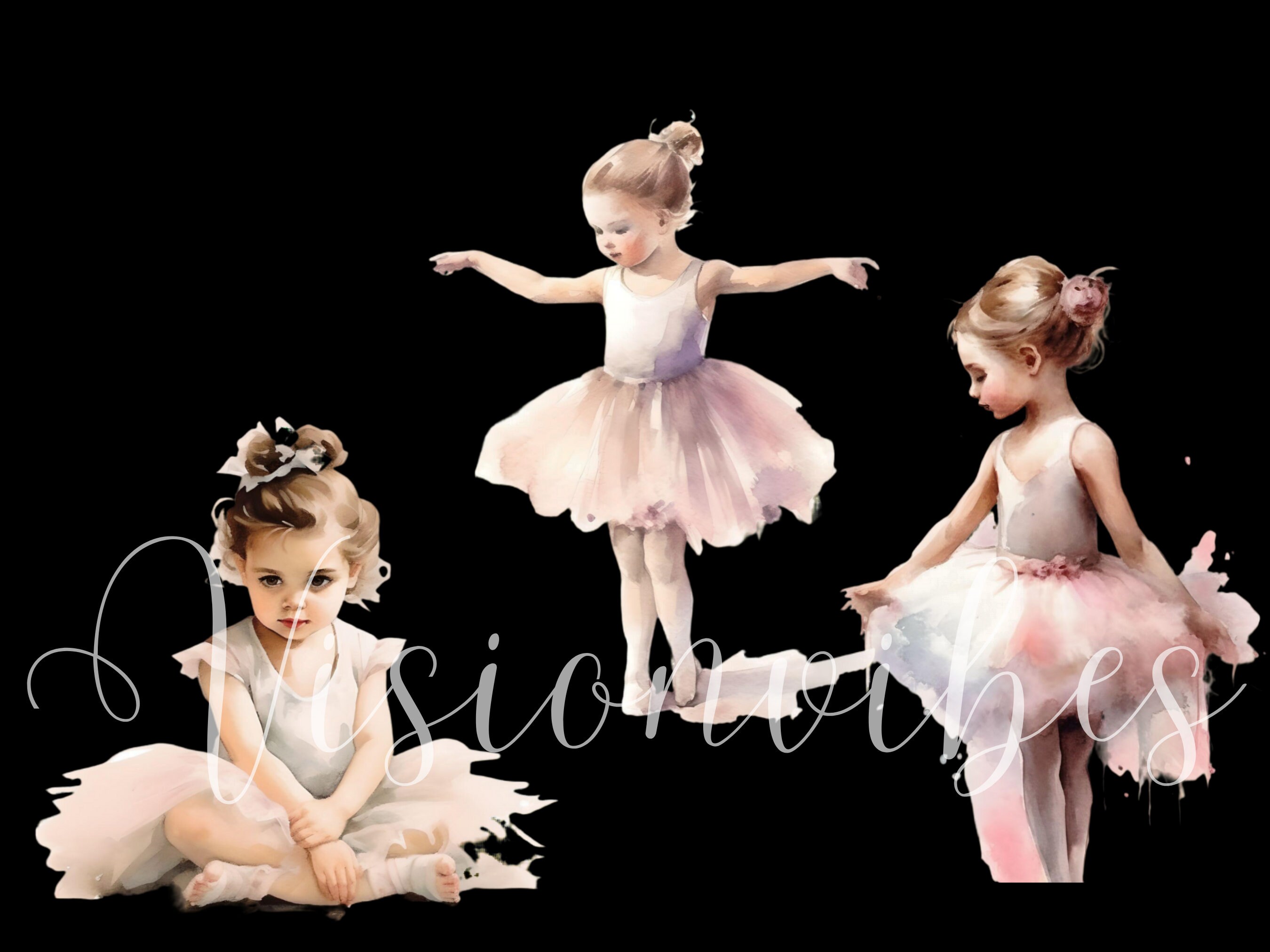 Ballerina Clipart Bundle Watercolor Ballerina Digital Image - Etsy