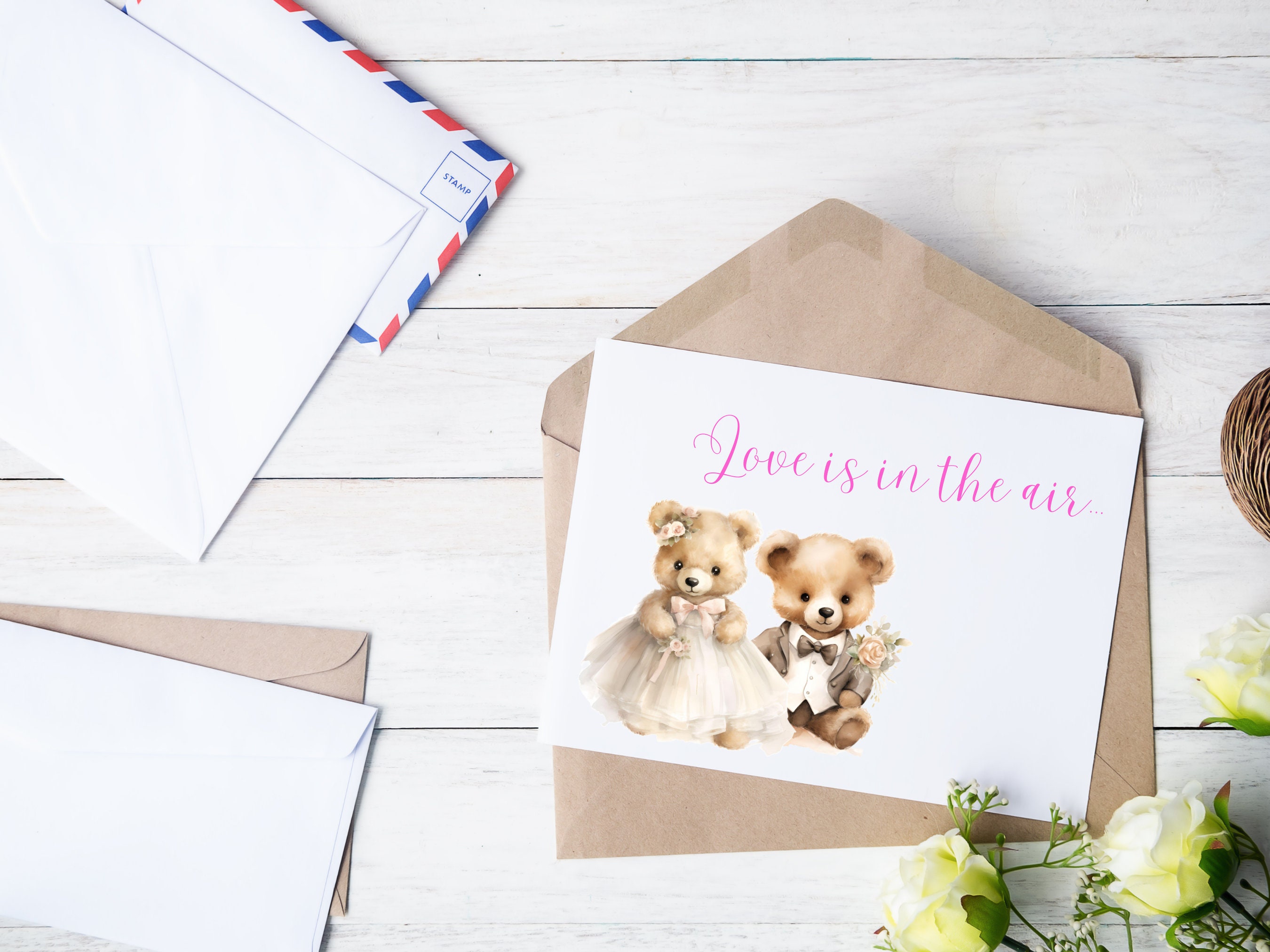 Wedding Clipart Teddy Bear Bundle Watercolor Wedding Clipart Teddy Bear ...