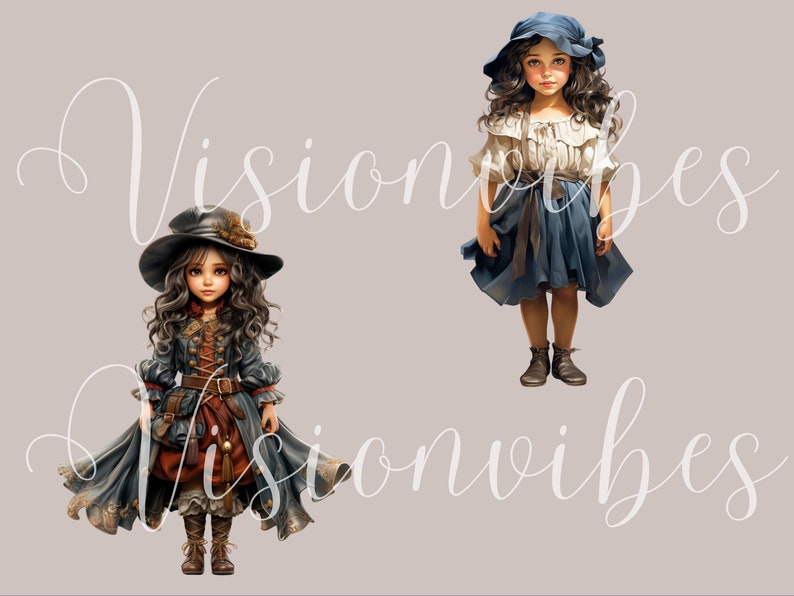 Pirate Girl Clipart, Little Girl Digital Image, Book Clip Art ...