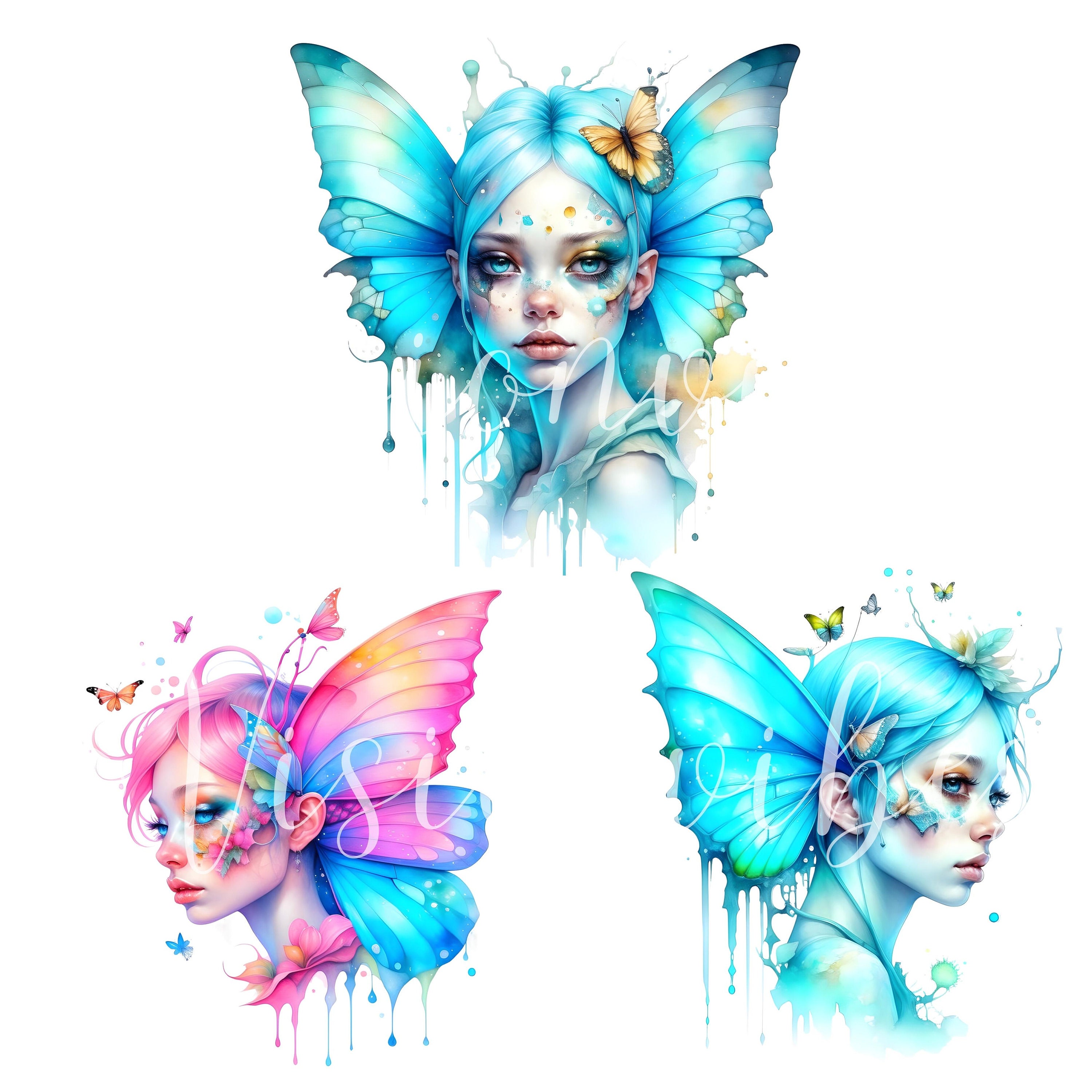Fantasy Fairy Clipart Watercolor Clipart Bundle Garden Fairy Magic ...