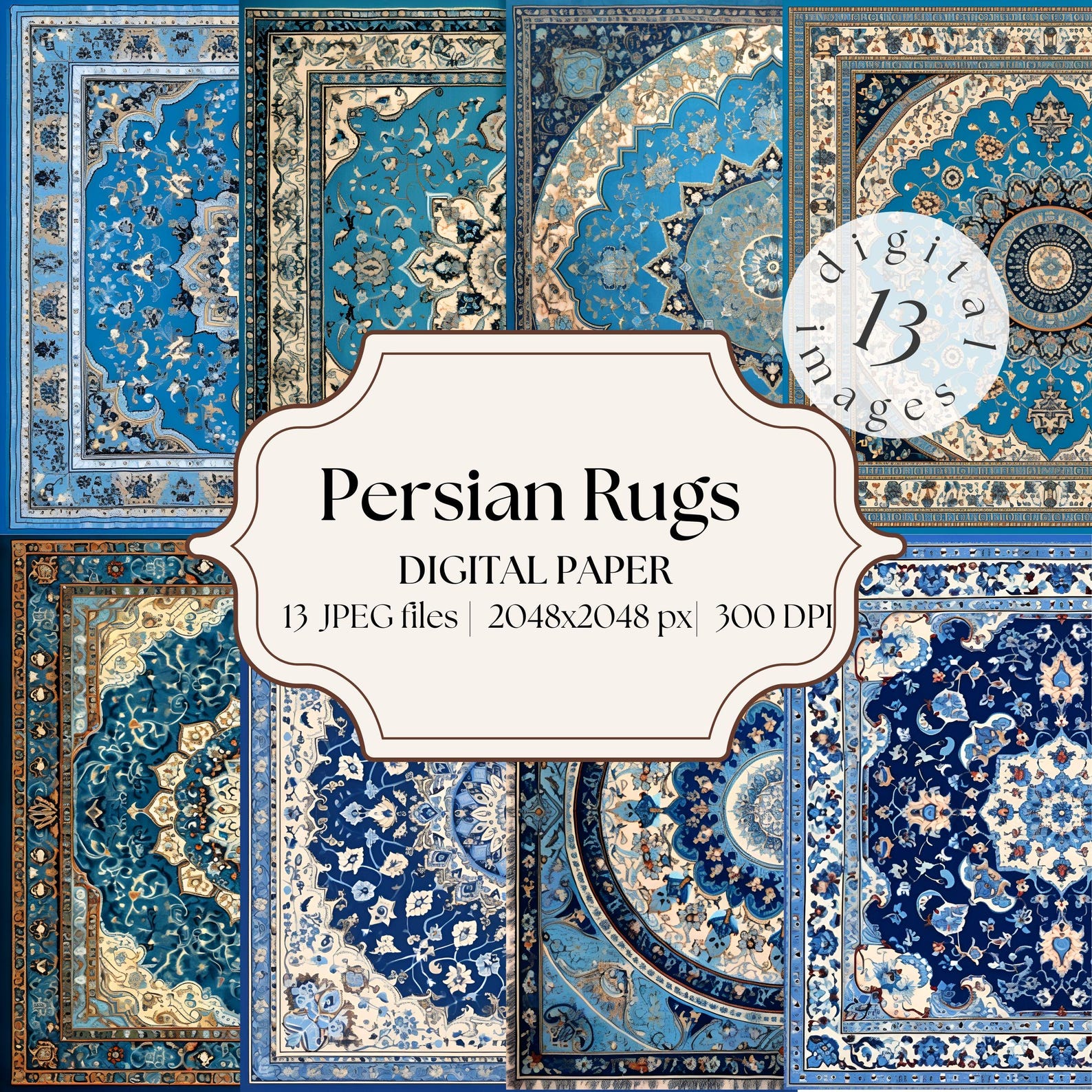 Printable Persian Rug Digital Paper, Carpet Digital Paper, Ornament ...