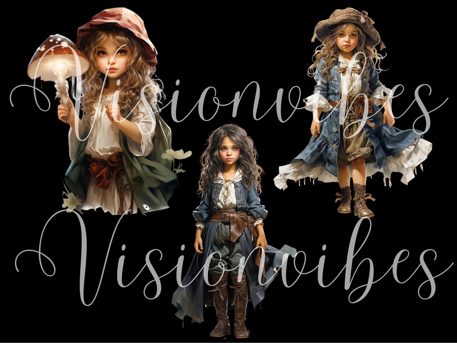 Pirate Girl Clipart, Little Girl Digital Image, Book Clip Art ...