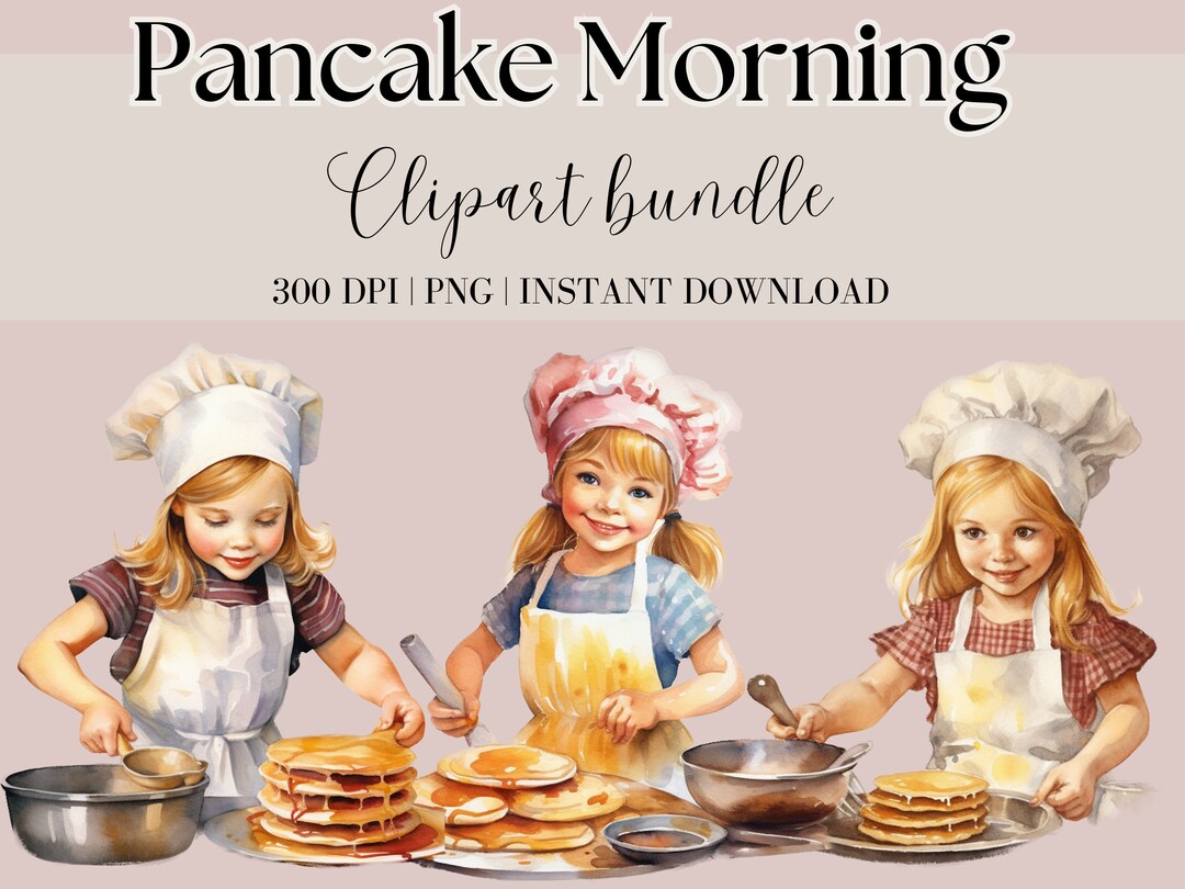 Pancake Clipart Bundle Breakfast Watercolor Clipart Cooking Clipart ...