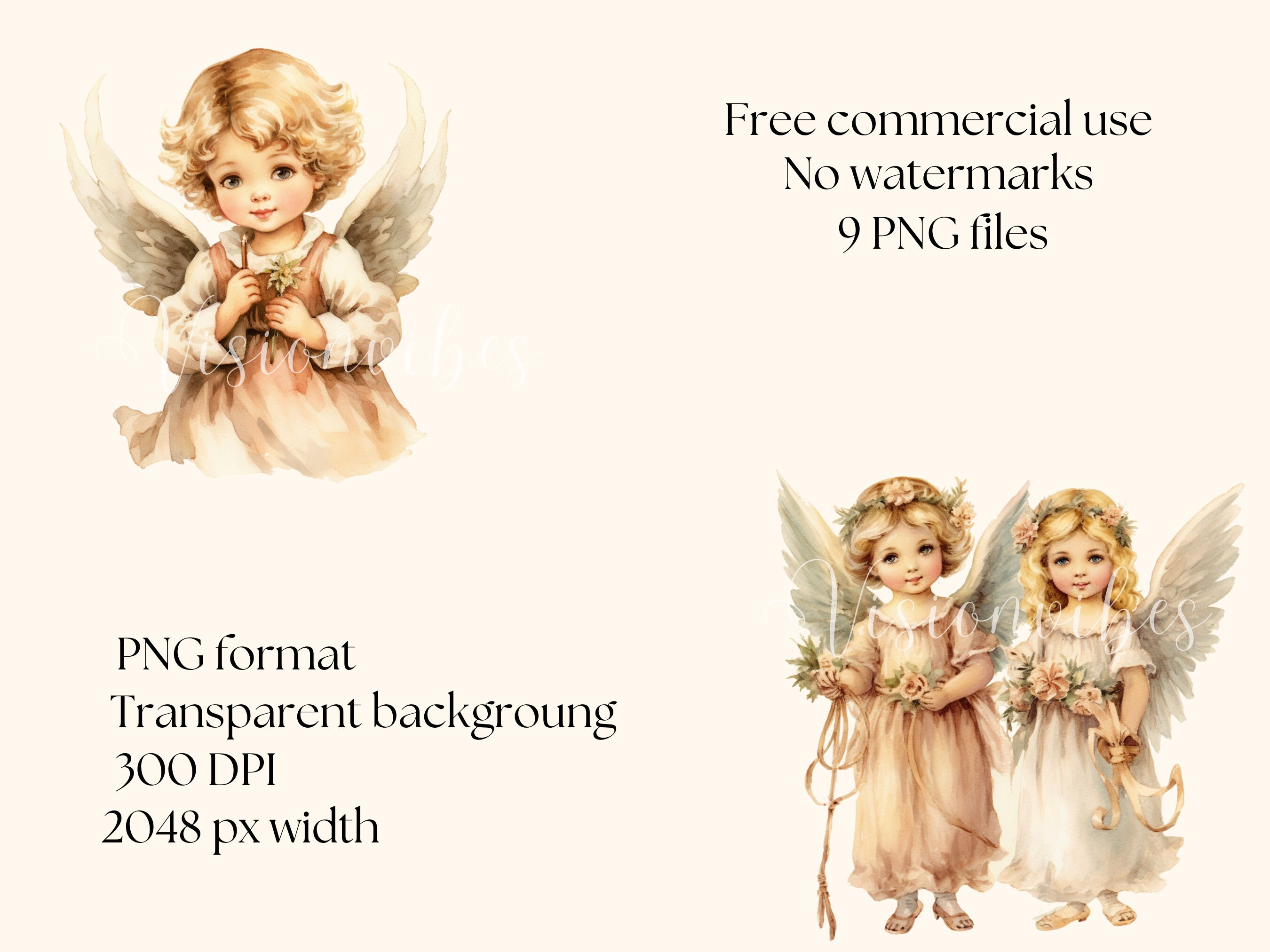 Watercolor Angels Clipart Bundle Christian Clipart Christmas Angels ...