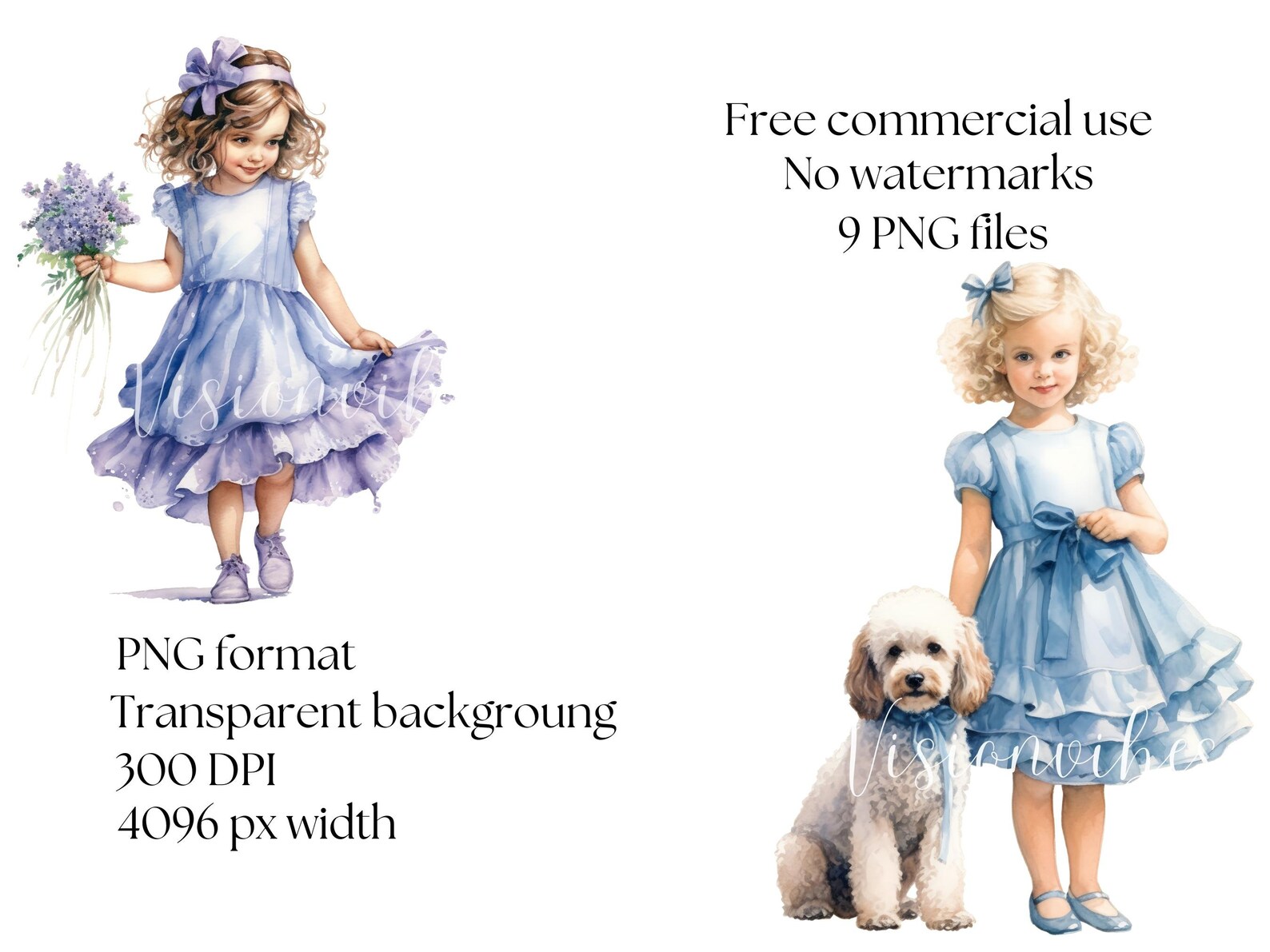 Retro Girl in Blue Dress Clipart Bundle Retro Girl Clipart - Etsy