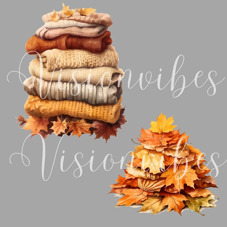 Fall Clipart Bundle Autumn Clipart Cozy Watercolor Png Elements for ...