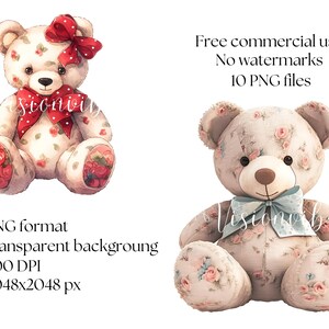 Teddy Bear Clipart Bundle Watercolor Bear Clipart Nursery Digital ...