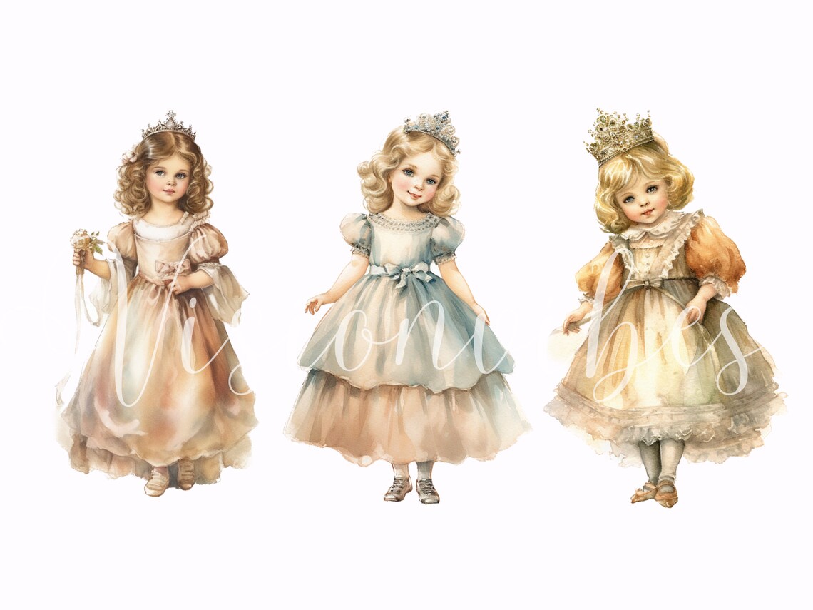 Little Princess Clipart Bundle Vintage Girl Clipart Princess - Etsy