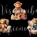 Teddy Bear Nursery Clipart Watercolor Book Lover Clipart Toy Bear Image ...