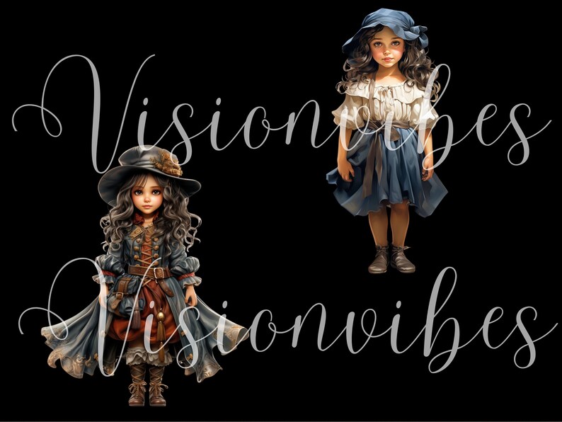 Pirate Girl Clipart, Little Girl Digital Image, Book Clip Art ...