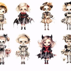 Spooky Girls Clipart Bundle Halloween Clipart Cute Girls Halloween ...