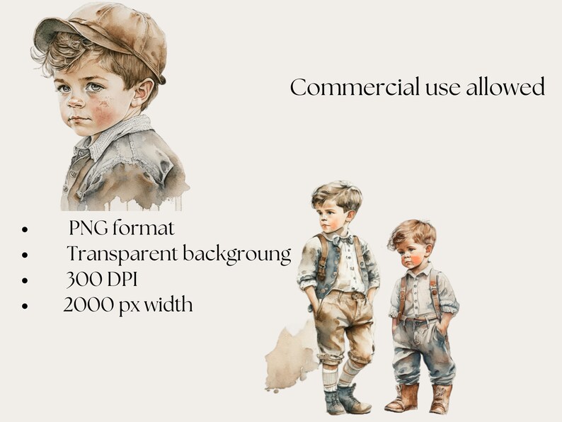 Vintage Boy Clipart Bundle | Vintage Boy Digital Image | Junk Journal ...