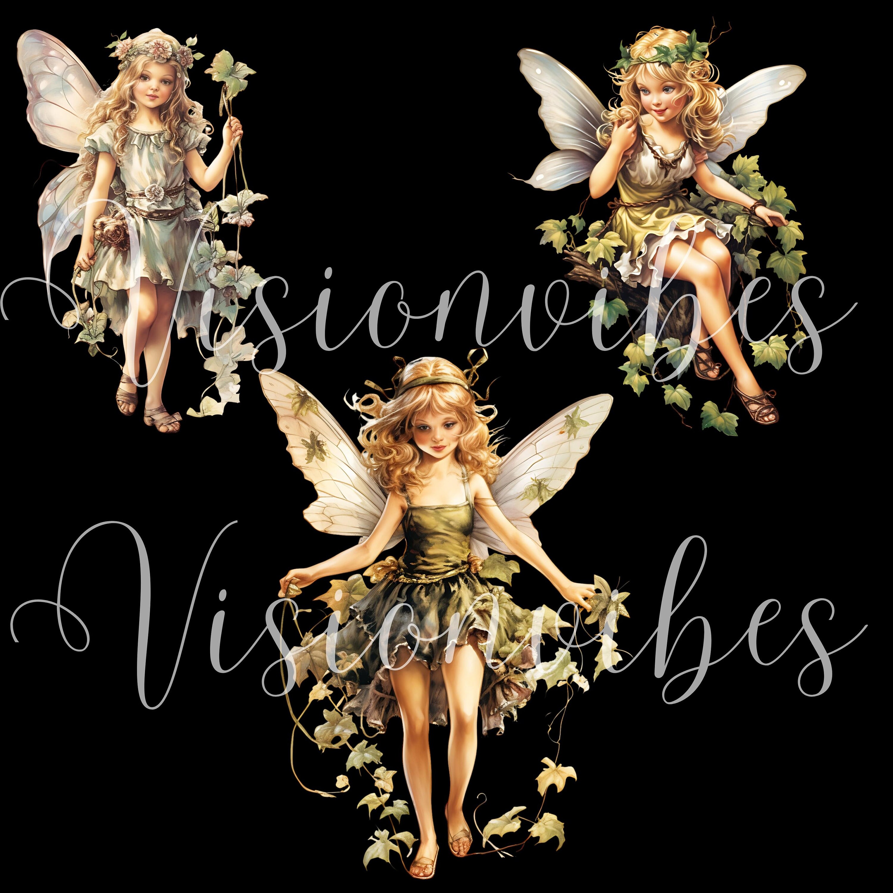 Forest Fairy Clipart Watercolor Clipart Bundle Garden Fairy Magic ...