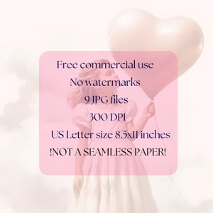 Printable Love Digital Paper, Heart Digital Paper, Valentines Day ...