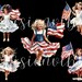 4th of July Clipart Watercolor Girl With American Flag Patriotic ...