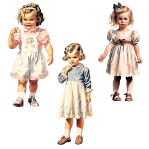 Watercolor Girl Clipart Bundle Vintage Girl Digital Image Junk Journal ...