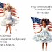 4th of July Clipart Watercolor Girl With American Flag Patriotic ...