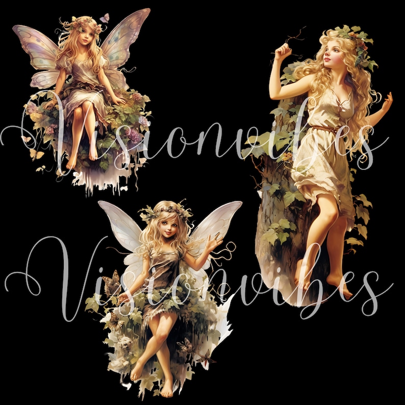 Forest Fairy Clipart Watercolor Clipart Bundle Garden Fairy Magic ...