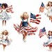 4th of July Clipart Watercolor Girl With American Flag Patriotic ...