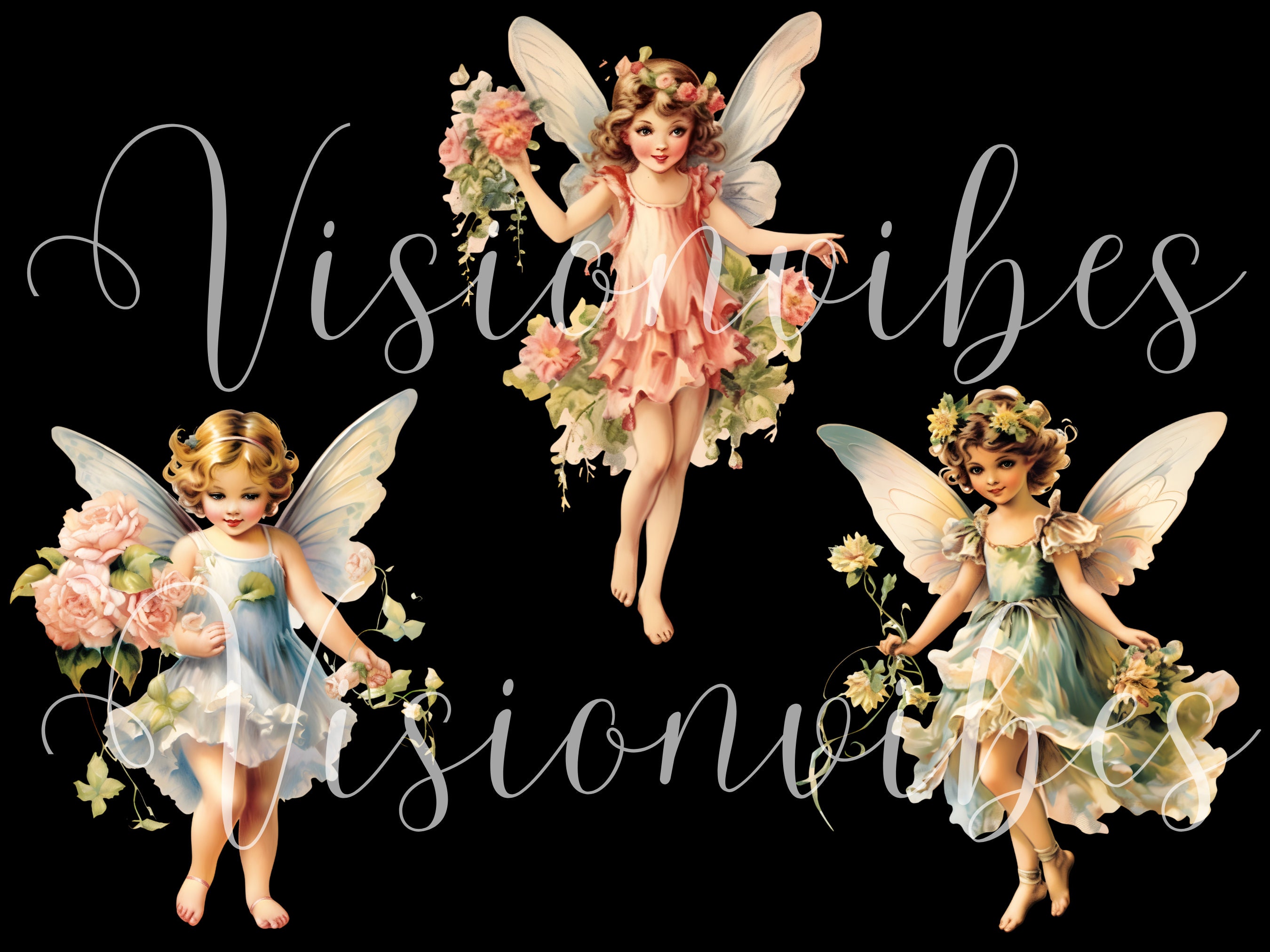 Flower Fairy Clipart Watercolor Clipart Bundle Garden Fairy Magic Fairy ...