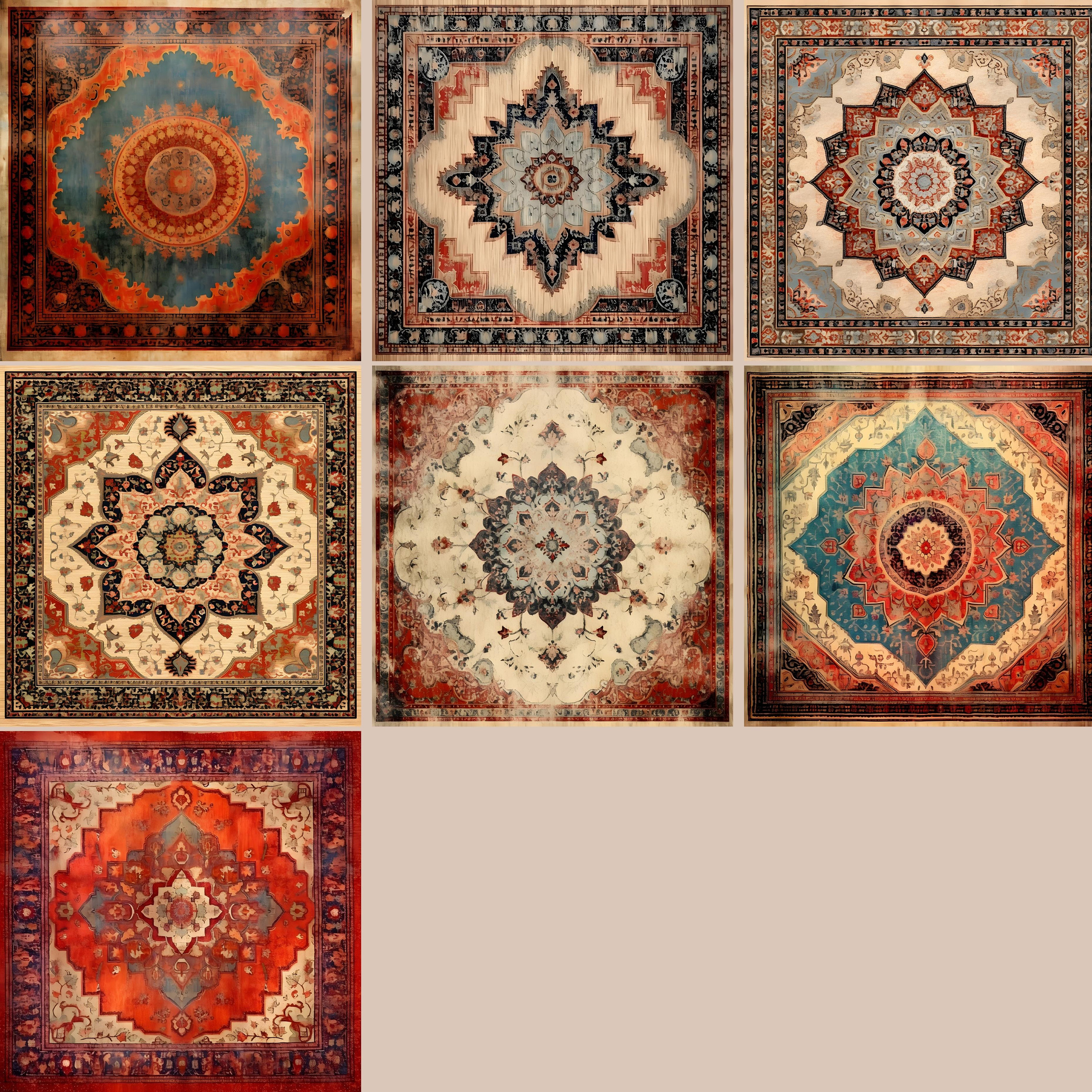 Printable Persian Rug Digital Paper, Carpet Digital Paper, Ornament ...