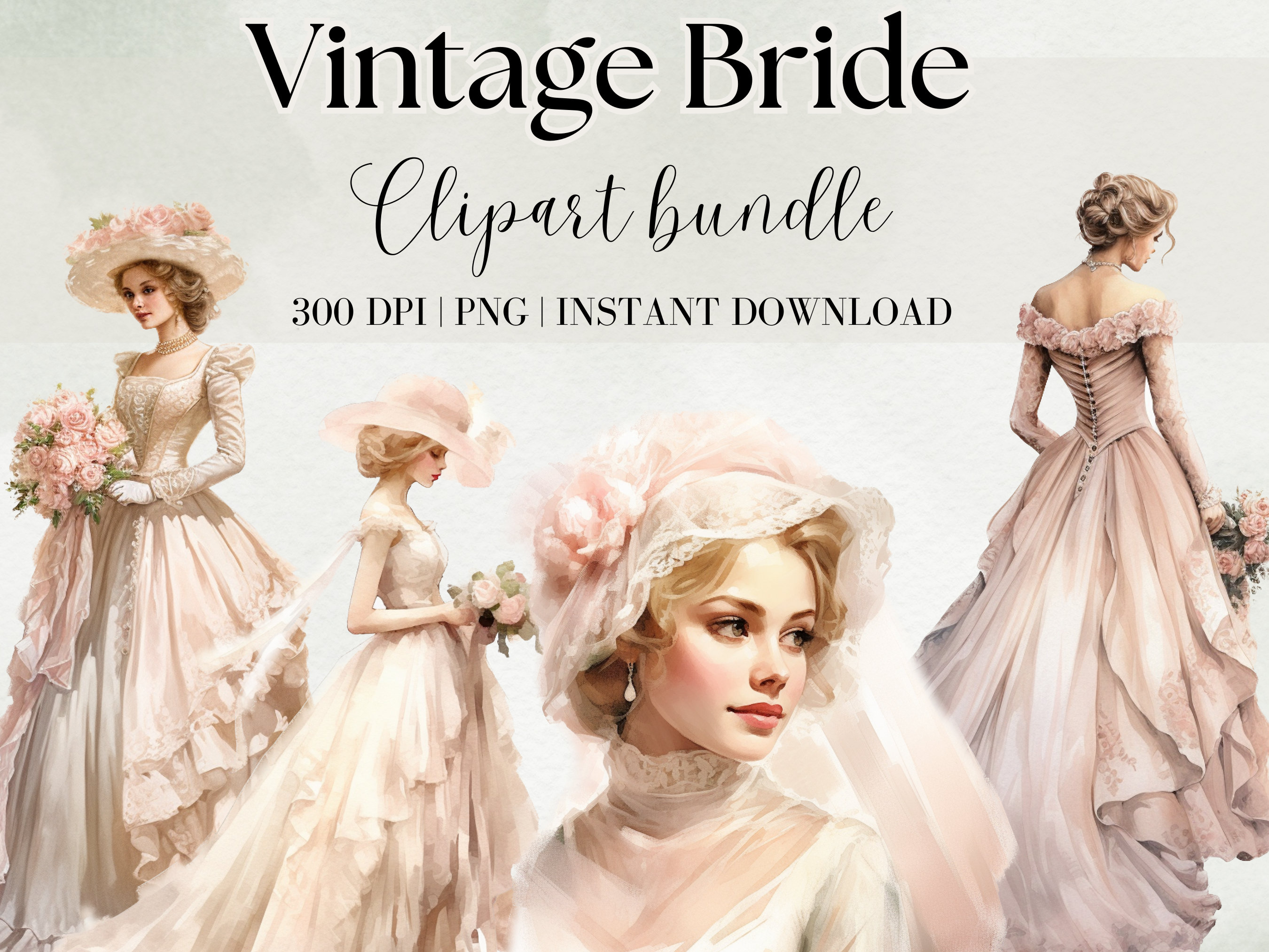 Vintage Bride Clipart