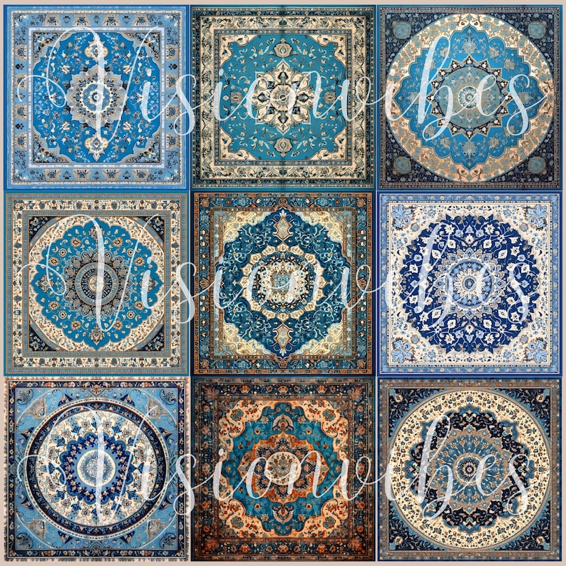 Printable Persian Rug Digital Paper, Carpet Digital Paper, Ornament ...