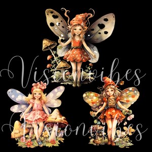 Mushroom Fairy Clipart Watercolor Clipart Bundle Garden Fairy Magic ...