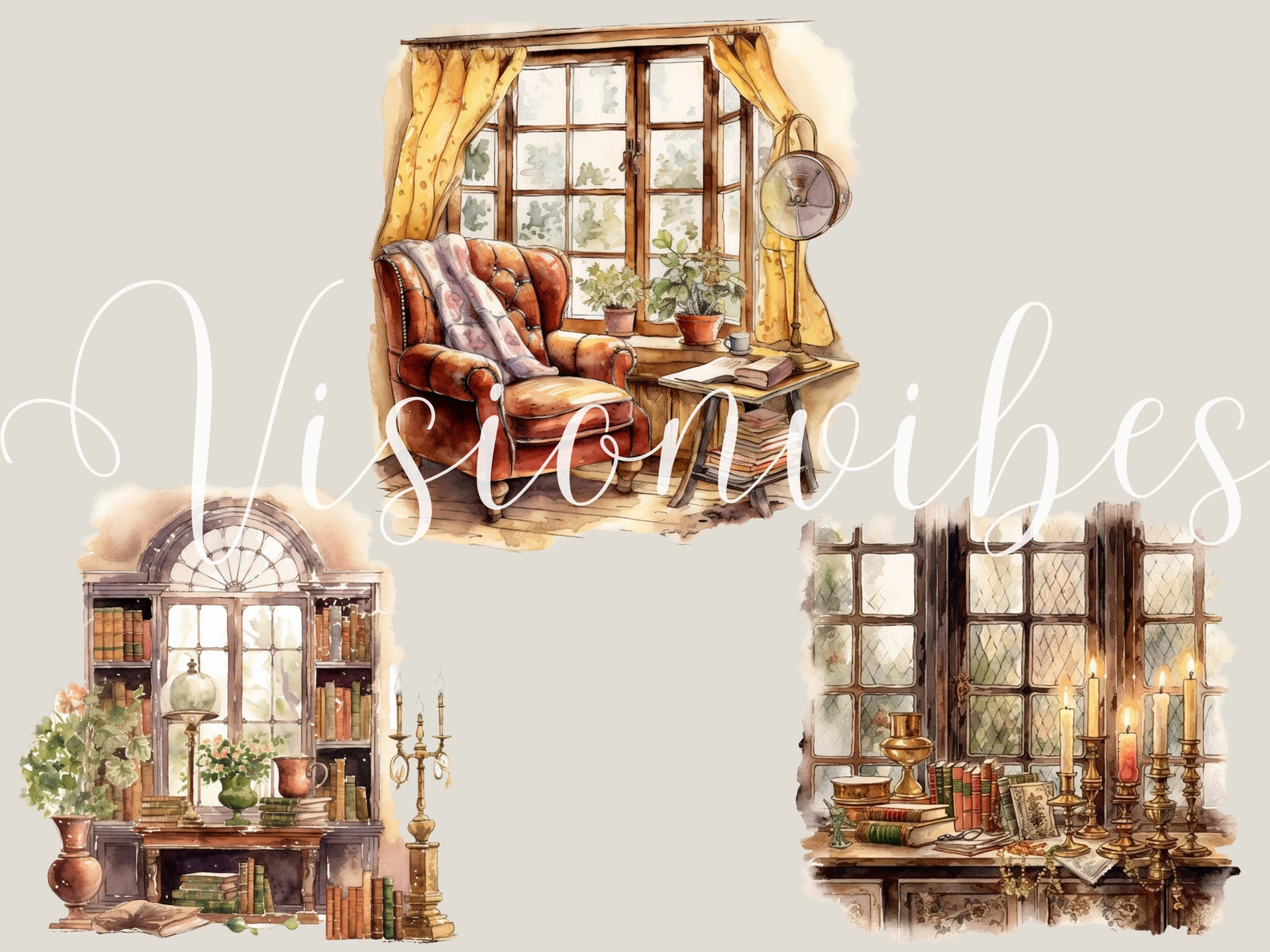Vintage Library Clipart Book Clipart Watercolor Book Png Vintage Books ...
