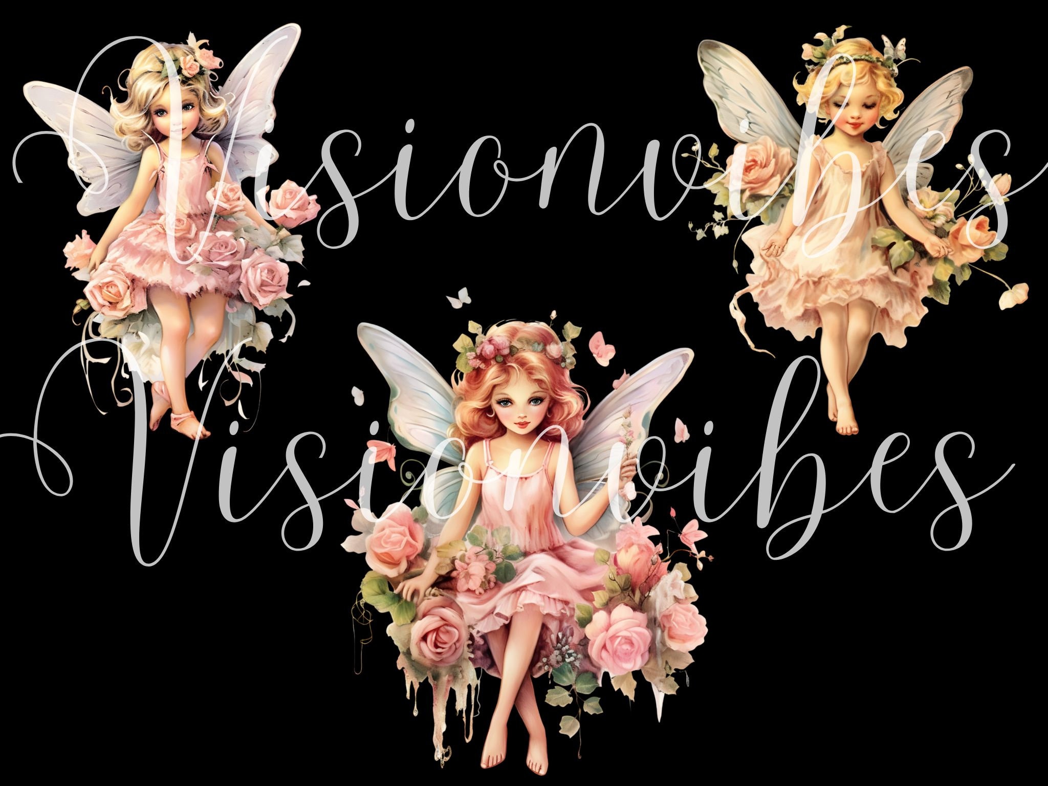 Flower Fairy Clipart Watercolor Clipart Bundle Garden Fairy - Etsy