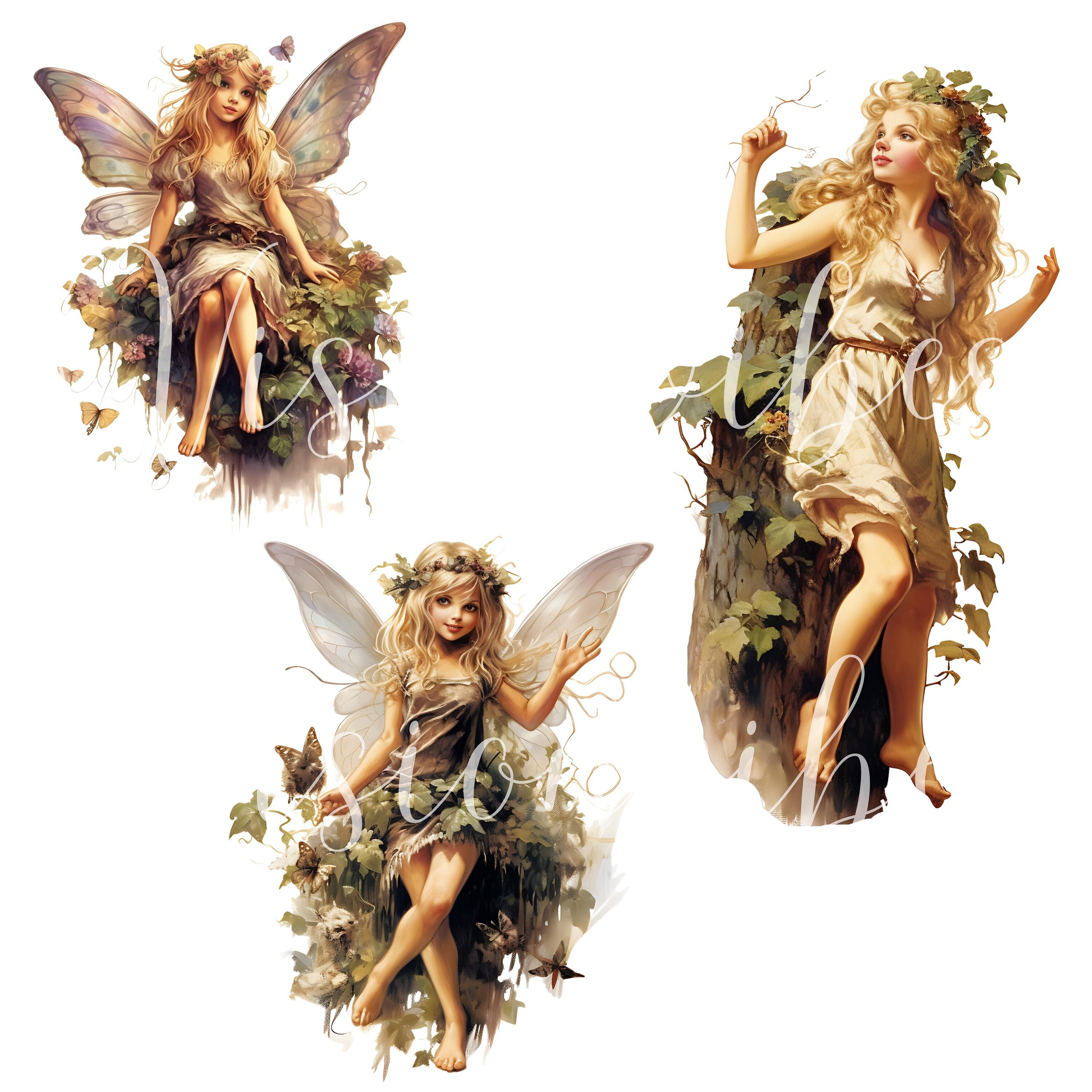 Forest Fairy Clipart Watercolor Clipart Bundle Garden Fairy Magic ...