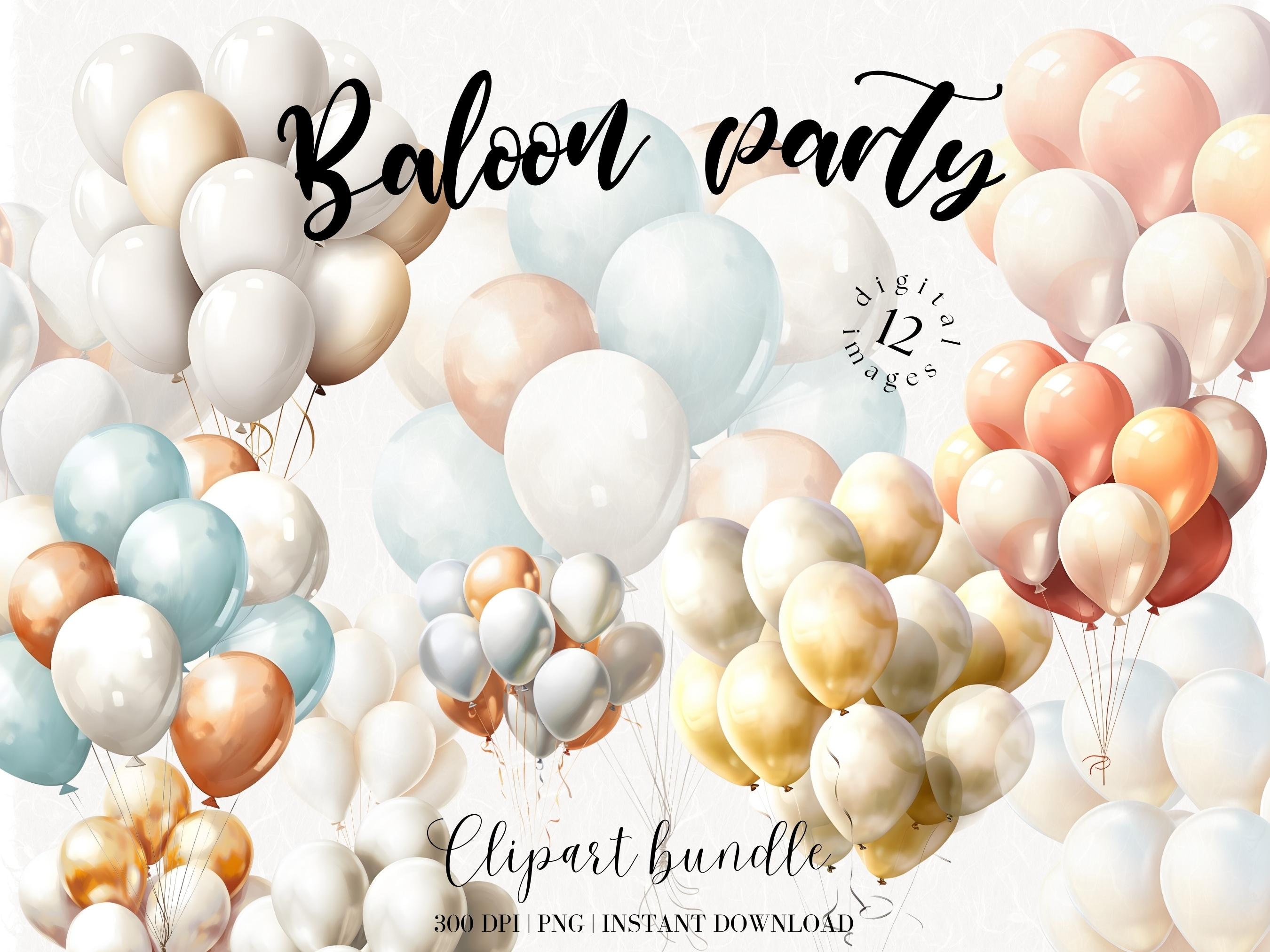 Watercolor Balloon Clipart Bundle Birthday Balloon Illustration ...